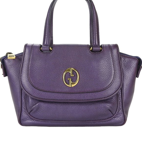 Gucci | Bags | Gucci Handbag Gucci 28248 Gg Purple Leather Womens Mini ...